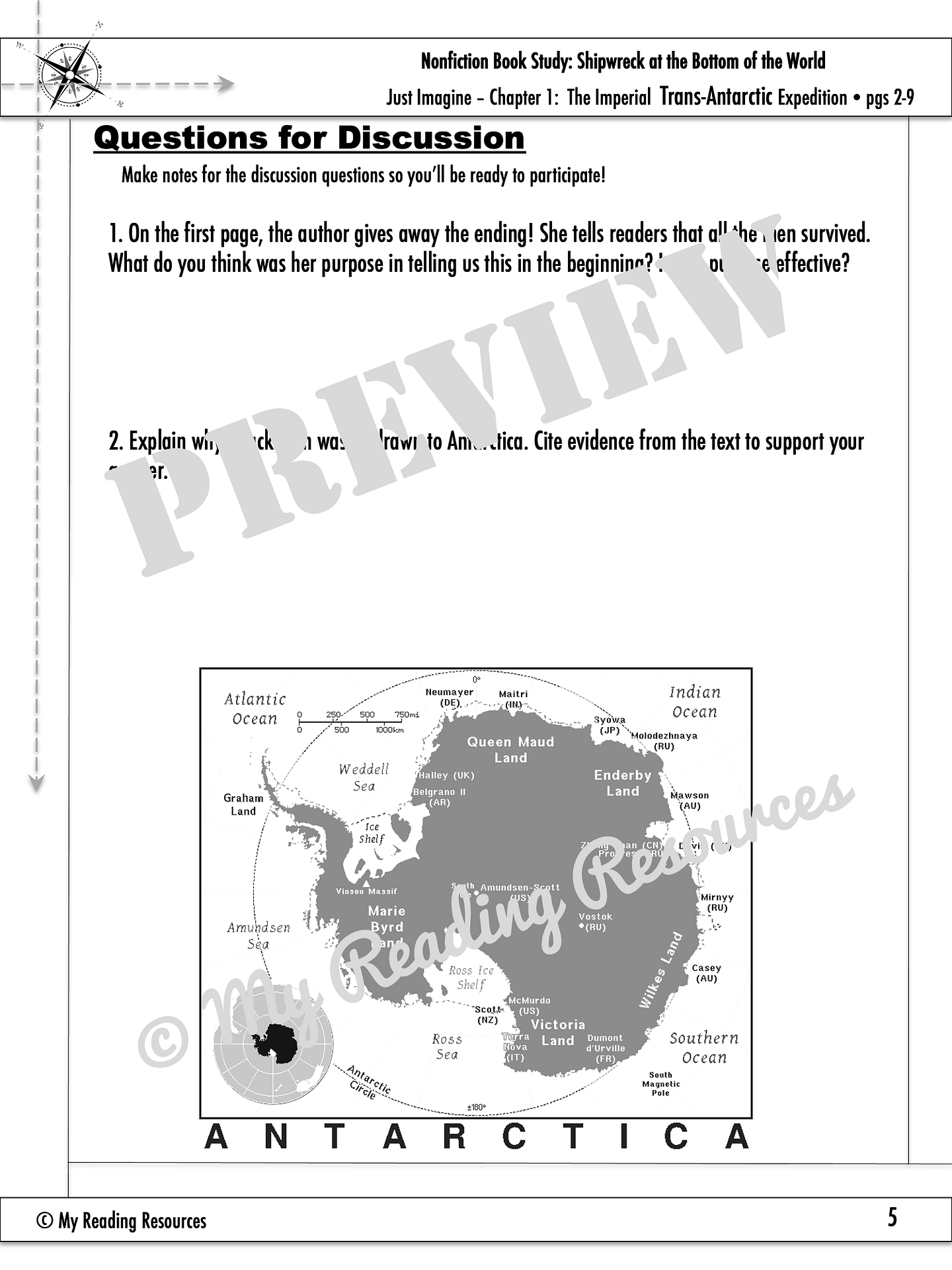 Shipwreck at the Bottom of the World Student Worksheet Packet - My ...