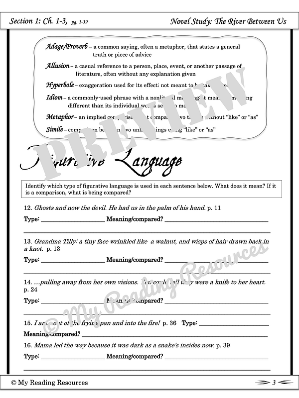 The River Between Us Novel Study - My Reading Resources