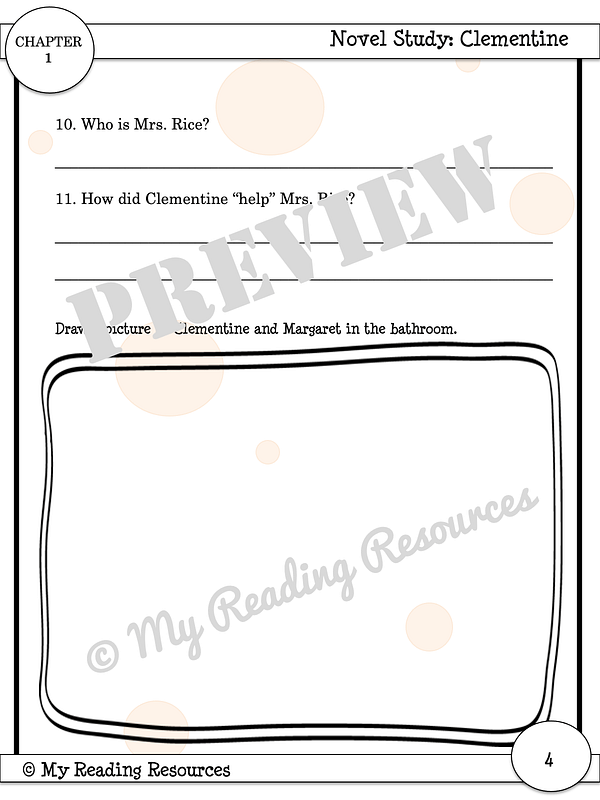 Clementine Novel Study - My Reading Resources