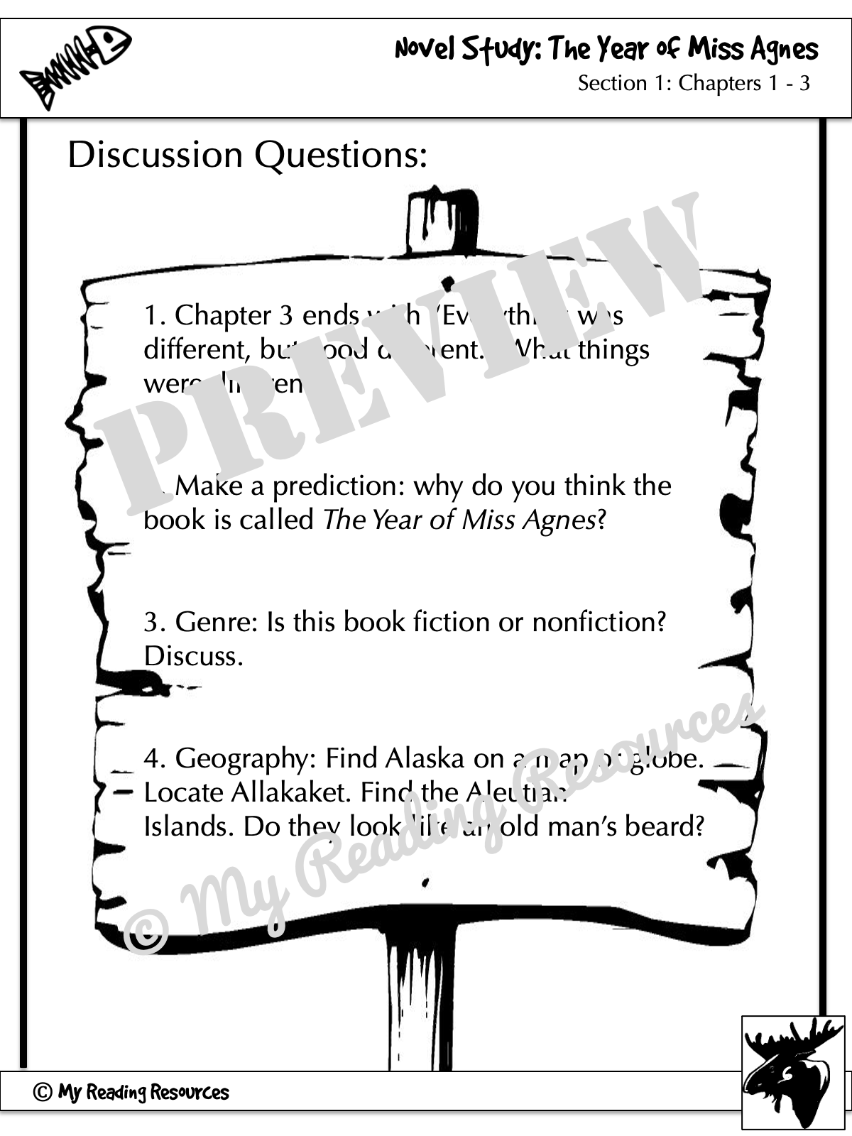 The Year of Miss Agnes Novel Study - My Reading Resources