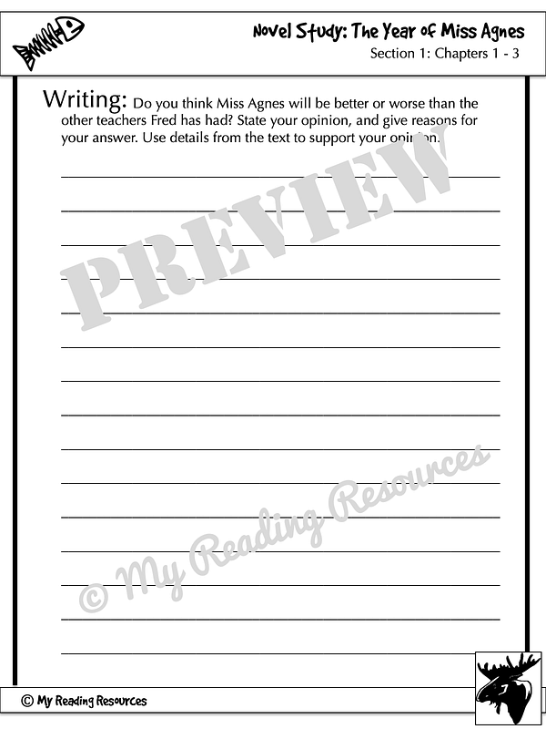 The Year of Miss Agnes Novel Study - My Reading Resources