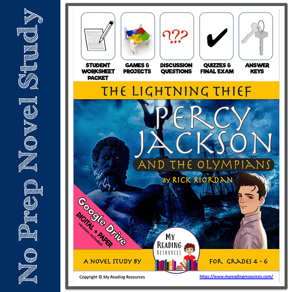 Percy Jackson and the Olympians: The Lightning Thief Novel Study - My ...