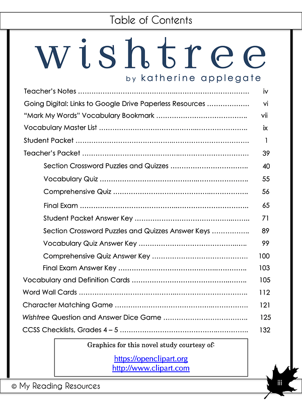 Wishtree Novel Study - My Reading Resources