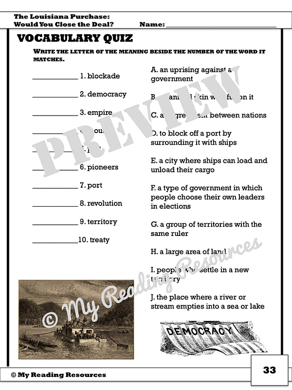The Louisiana Purchase: Would You Close the Deal? Nonfiction Book Study ...
