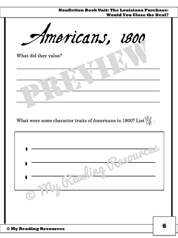The Louisiana Purchase: Would You Close the Deal? Nonfiction Book Study ...