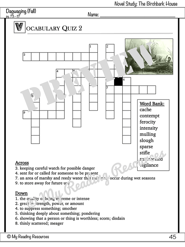 The Birchbark House Novel Study - My Reading Resources