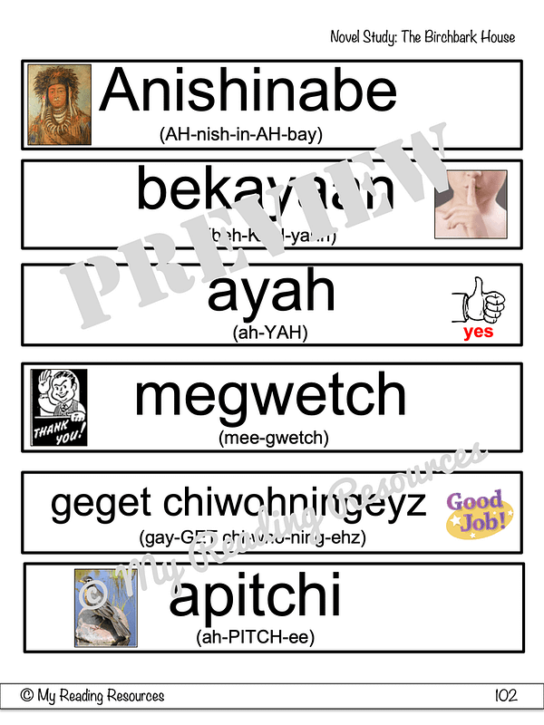 The Birchbark House Novel Study - My Reading Resources