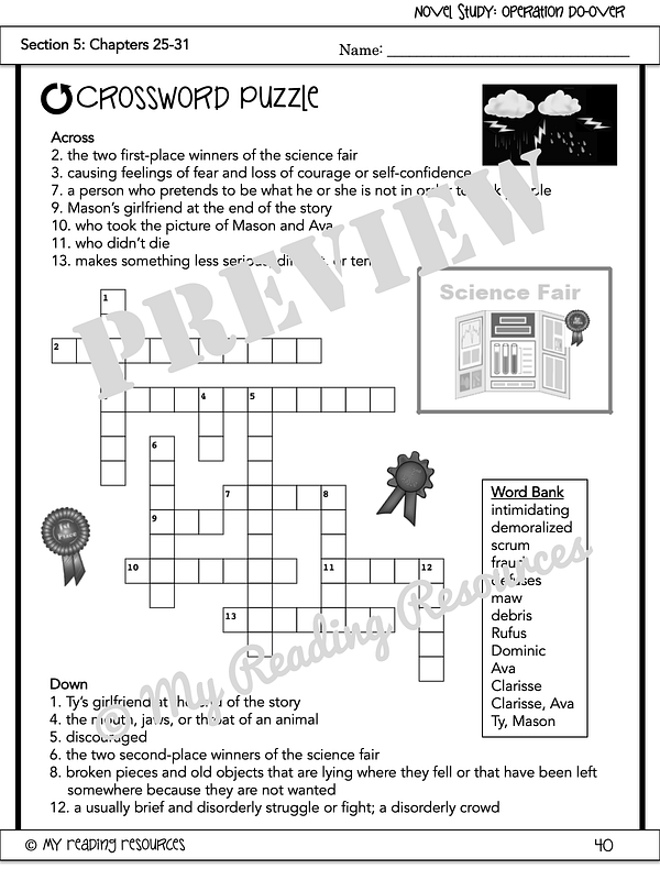 Operation Do-Over Novel Study - My Reading Resources