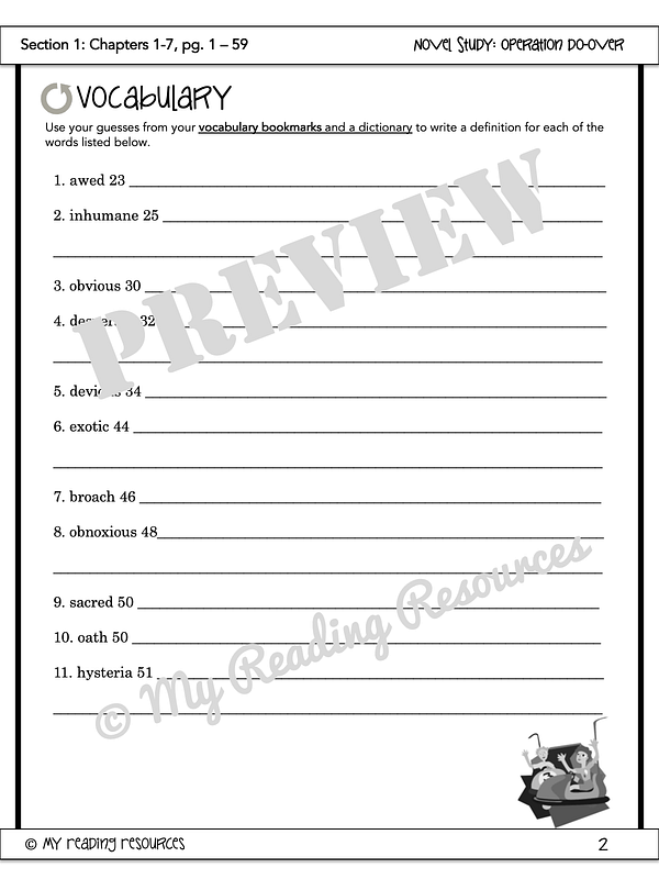 Operation Do-Over Novel Study - My Reading Resources