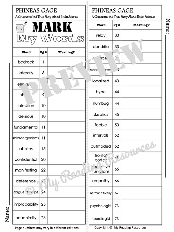 Phineas Gage Nonfiction Book Study - My Reading Resources