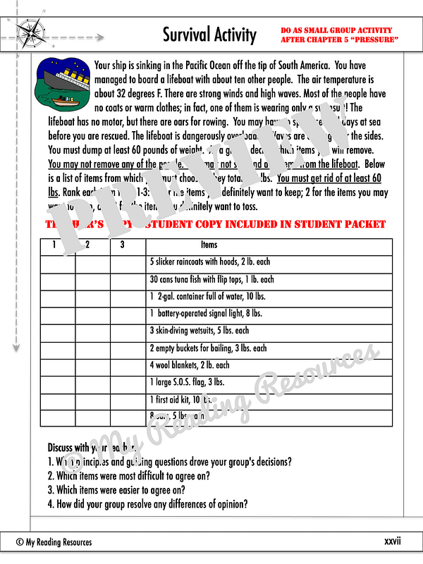 Shipwreck at the Bottom of the World Student Worksheet Packet - My ...