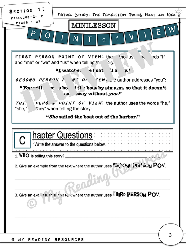 The Templeton Twins Have an Idea Novel Study - My Reading Resources
