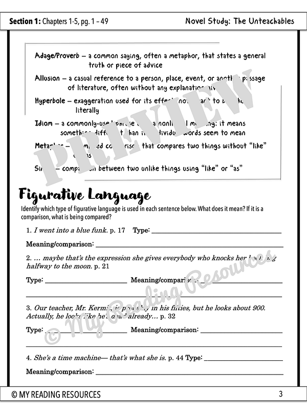 The Unteachables Novel Study - My Reading Resources