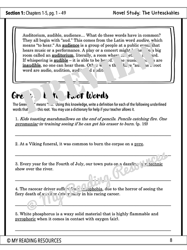 The Unteachables Novel Study - My Reading Resources