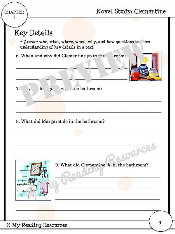 Clementine Novel Study - My Reading Resources