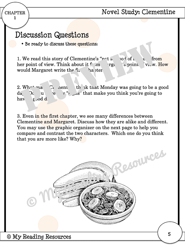 Clementine Novel Study - My Reading Resources