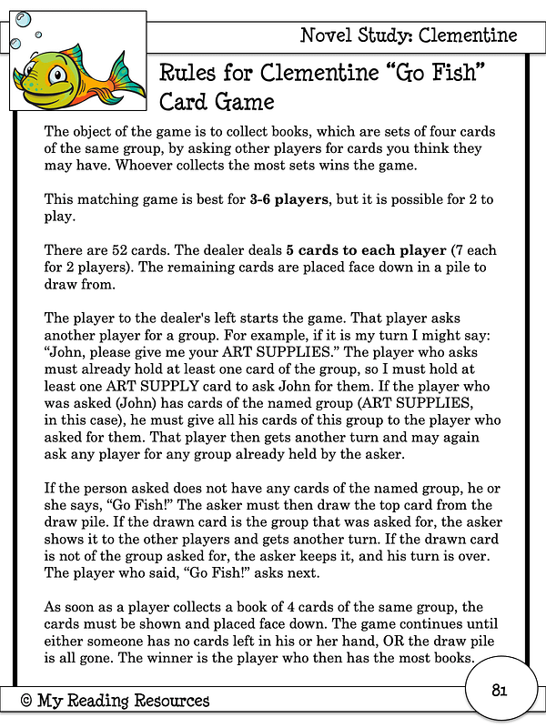 Clementine Novel Study - My Reading Resources