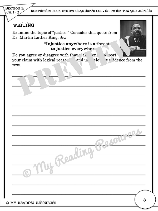 Claudette Colvin: Twice Toward Justice Nonfiction Book Study - My ...