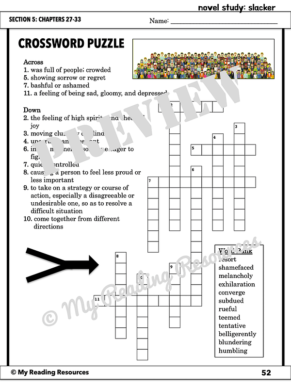 Slacker Section Quizzes & Crossword Puzzles - My Reading Resources