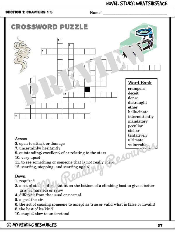 WhatsHisFace Section Quizzes & Crossword Puzzles - My Reading Resources WhatsHisFace Section Quizzes & Crossword Puzzles - My Reading Resources