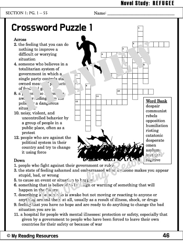 Refugee Section Quizzes & Crossword Puzzles - My Reading Resources Refugee Section Quizzes & Crossword Puzzles - My Reading Resources