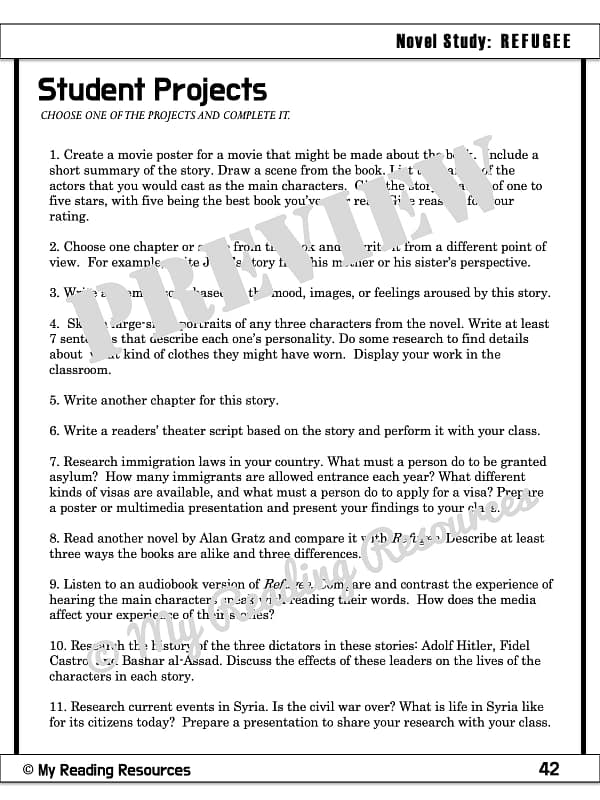 Refugee Student Worksheet Packet - My Reading Resources