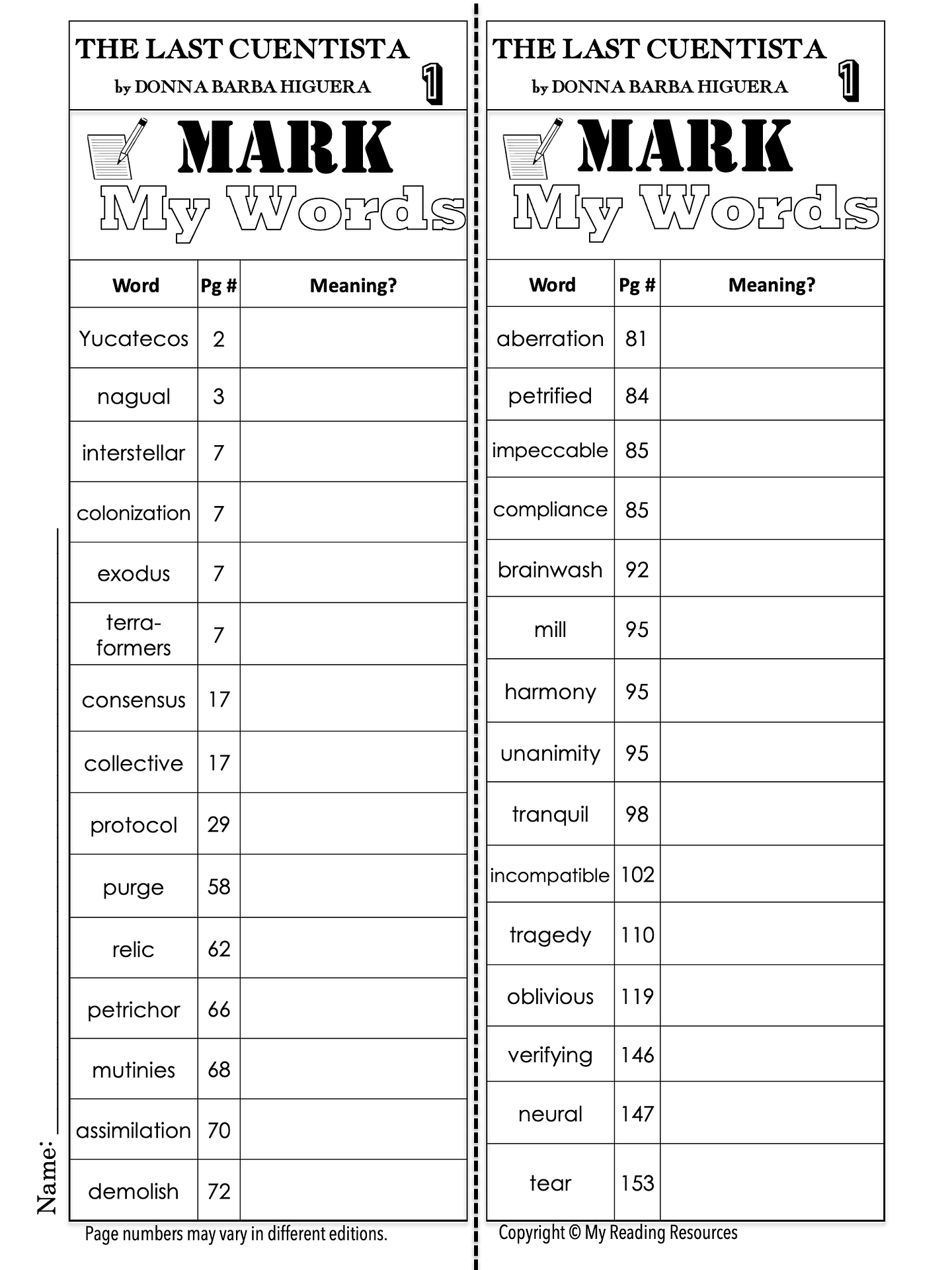 The Last Cuentista Novel Study - My Reading Resources