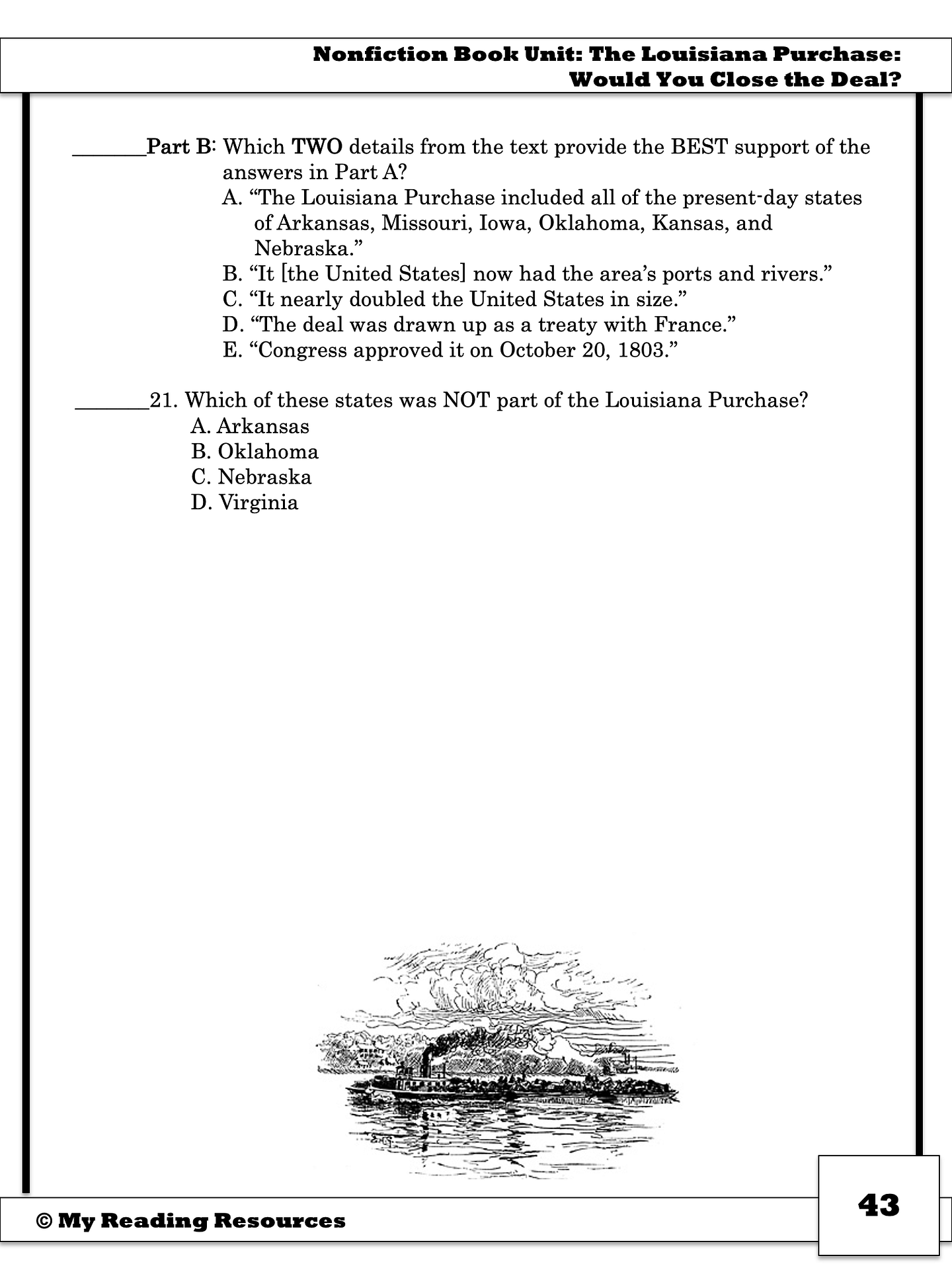The Louisiana Purchase: Would You Close the Deal? Nonfiction Book Study ...