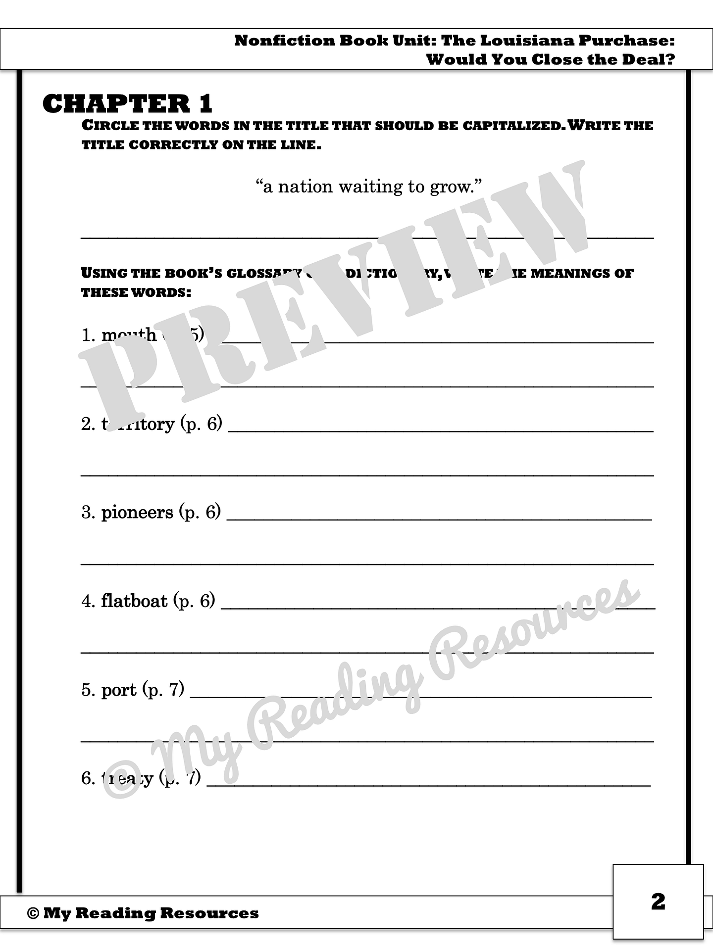 The Louisiana Purchase: Would You Close the Deal? Nonfiction Book Study ...