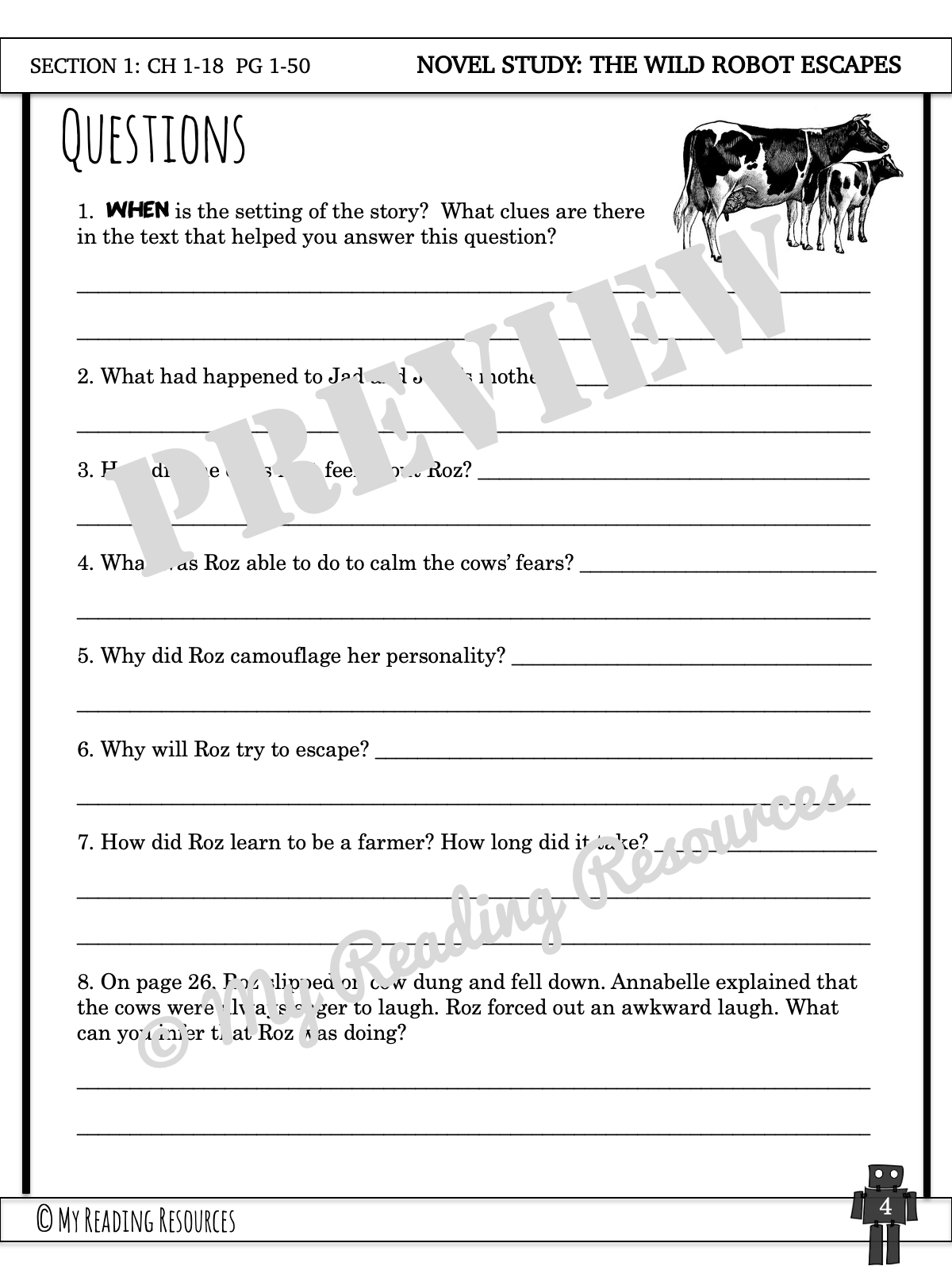 The Wild Robot Escapes Novel Study - My Reading Resources