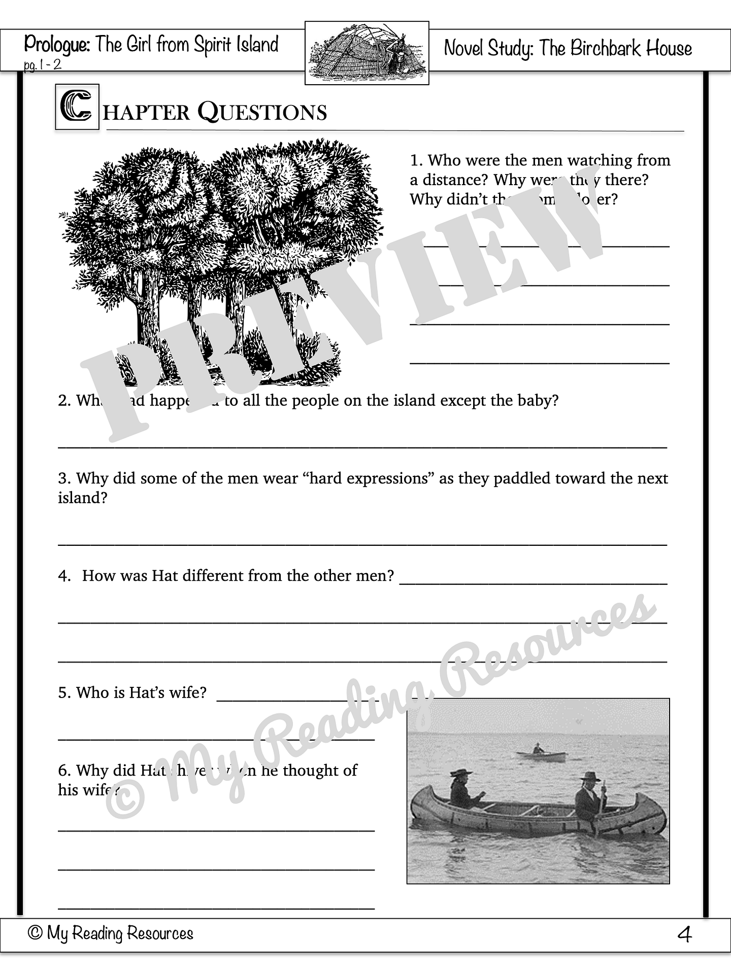 The Birchbark House Novel Study - My Reading Resources