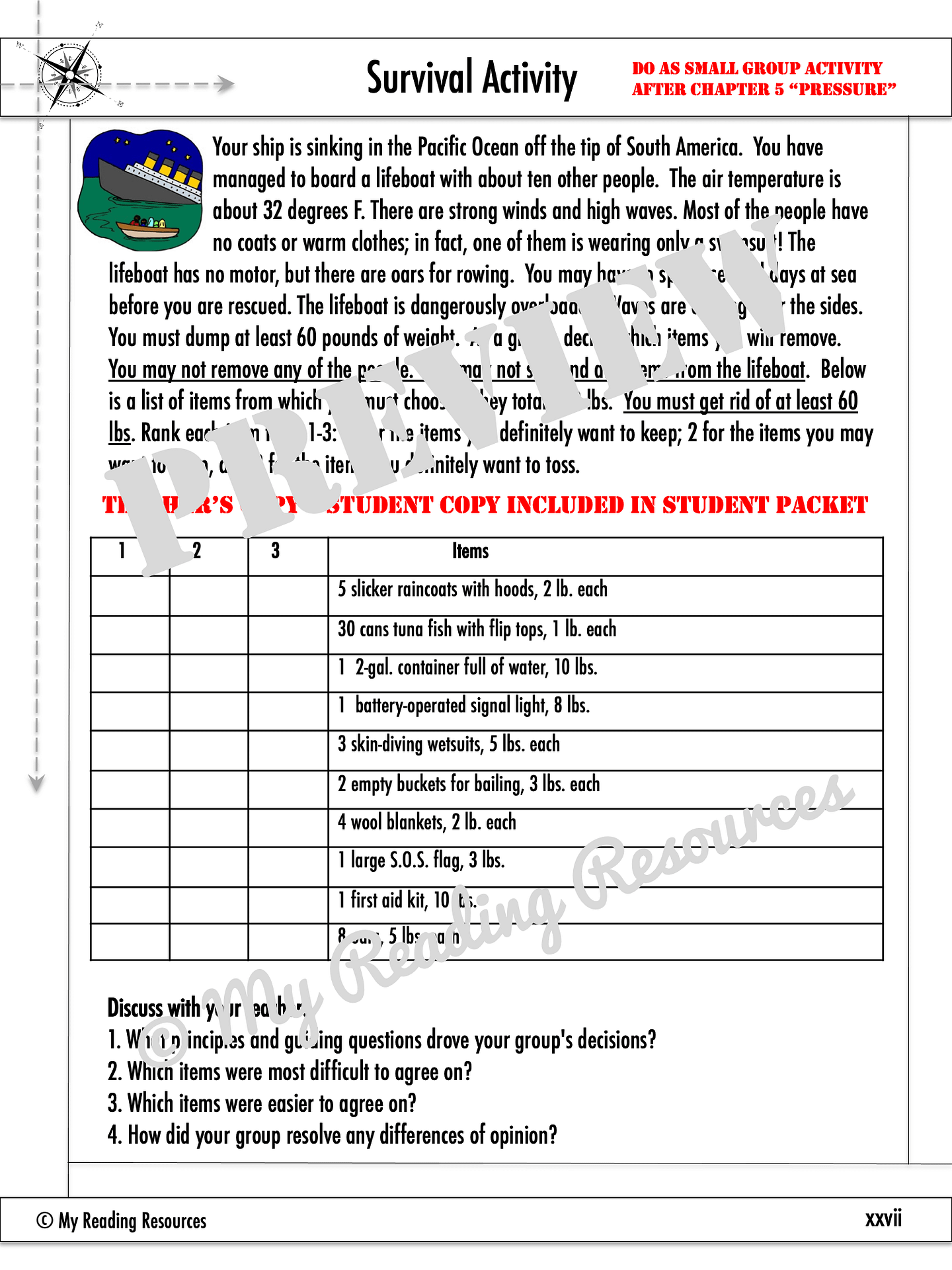Shipwreck at the Bottom of the World Student Worksheet Packet - My ...