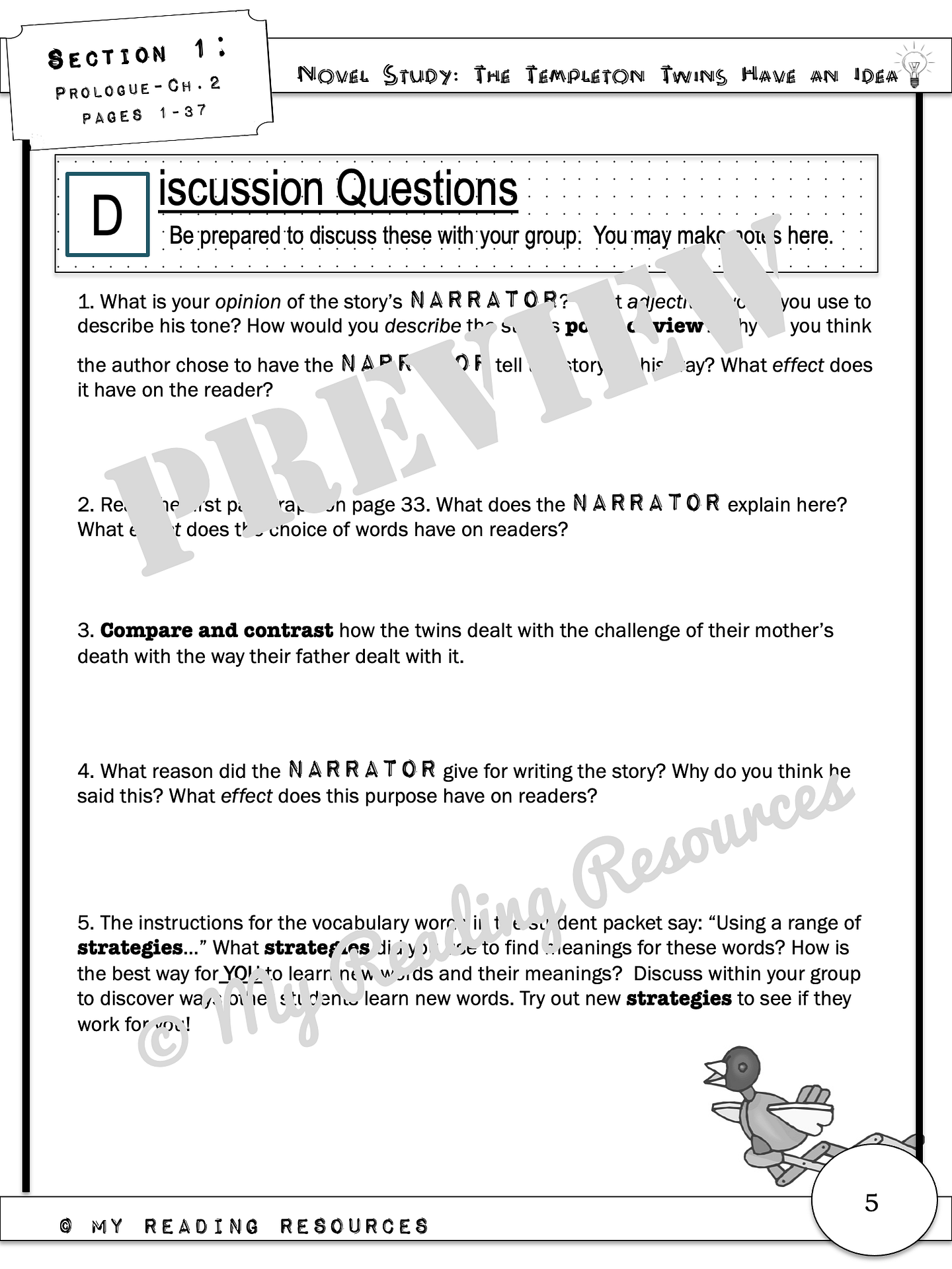 The Templeton Twins Have an Idea Novel Study - My Reading Resources