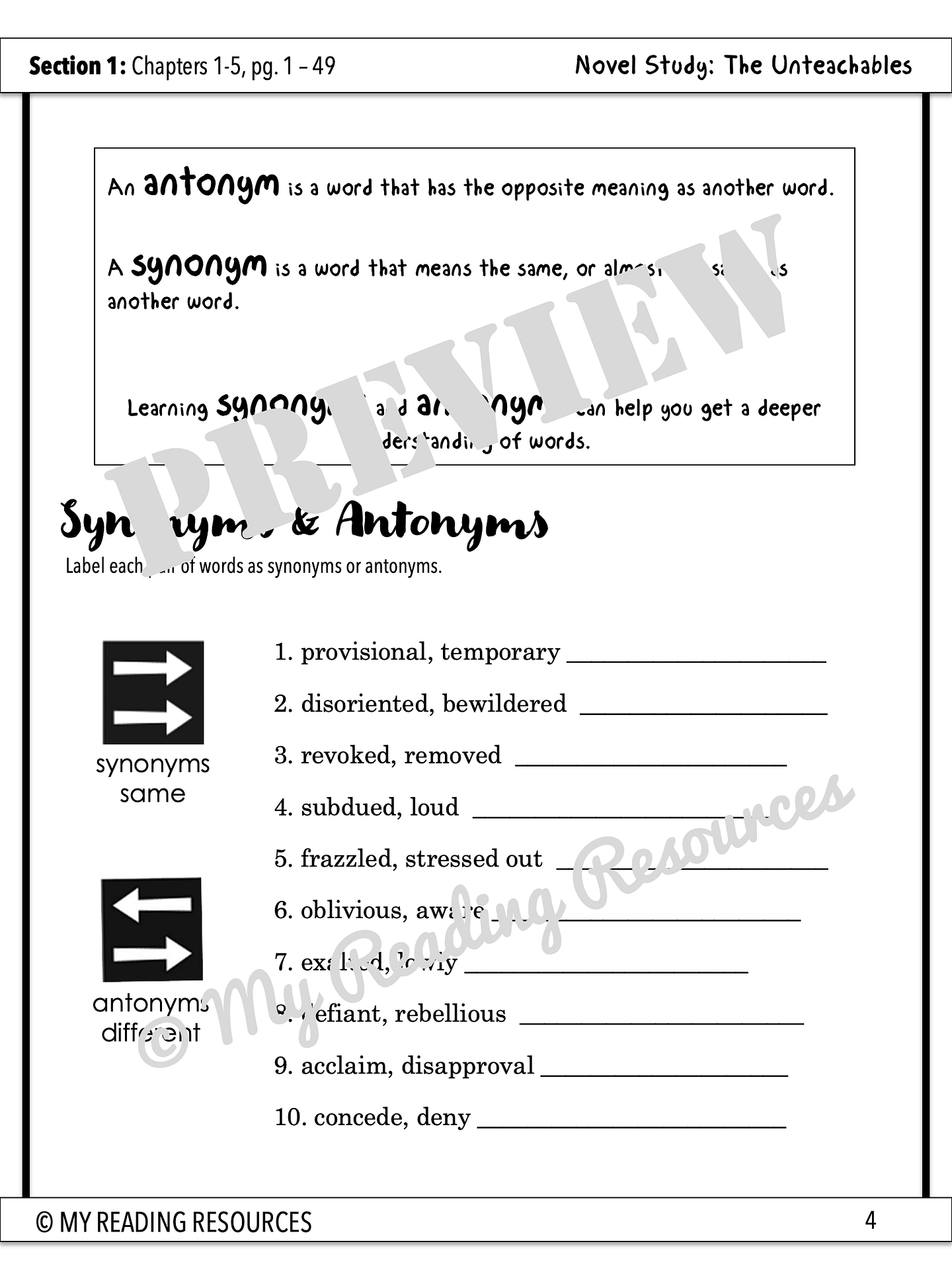 The Unteachables Novel Study - My Reading Resources