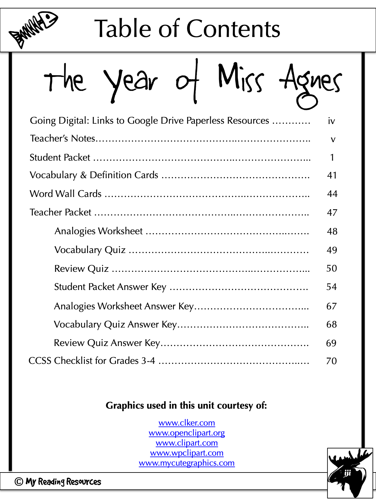 The Year of Miss Agnes Novel Study - My Reading Resources