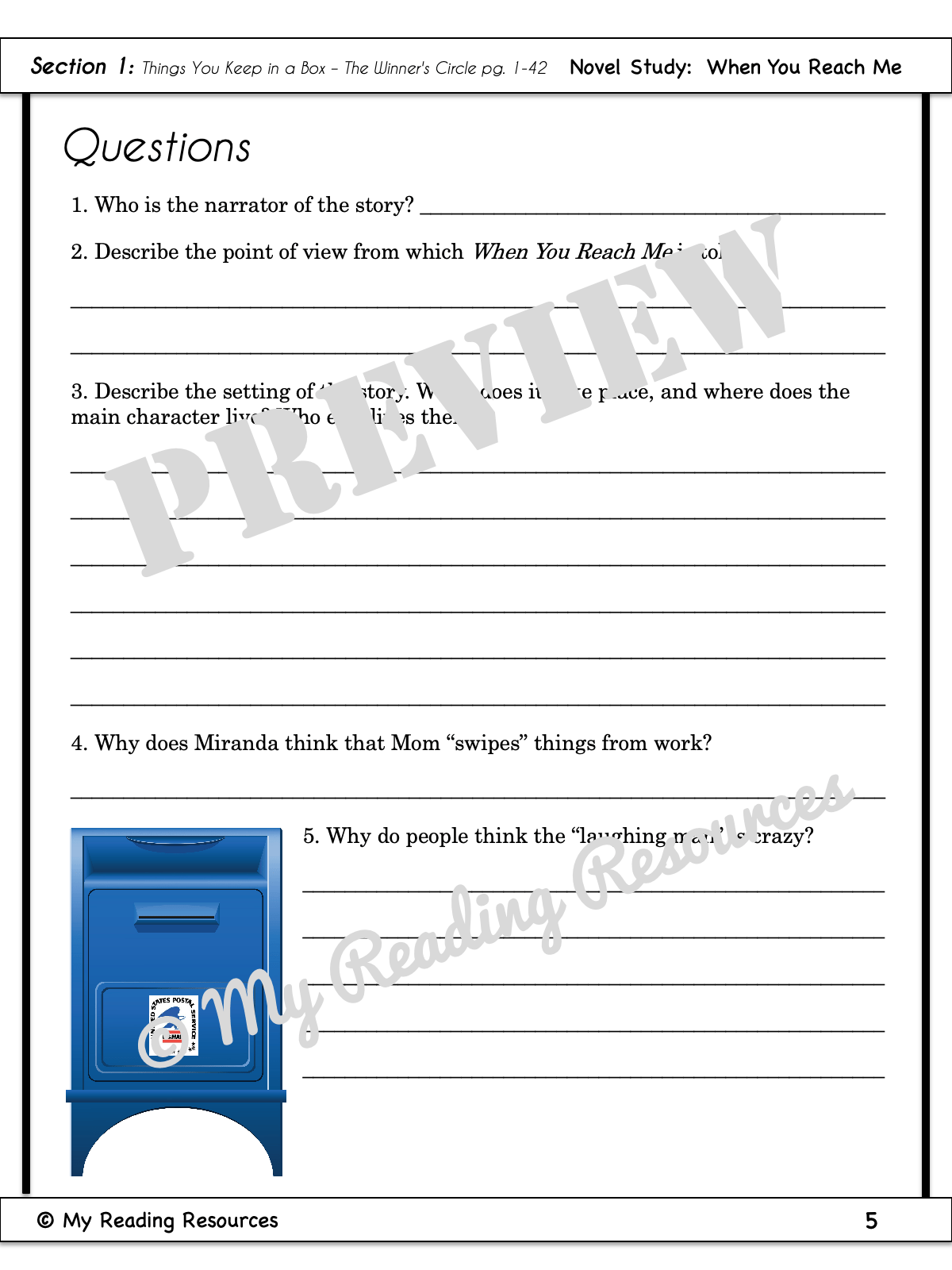 When You Reach Me Novel Study - My Reading Resources