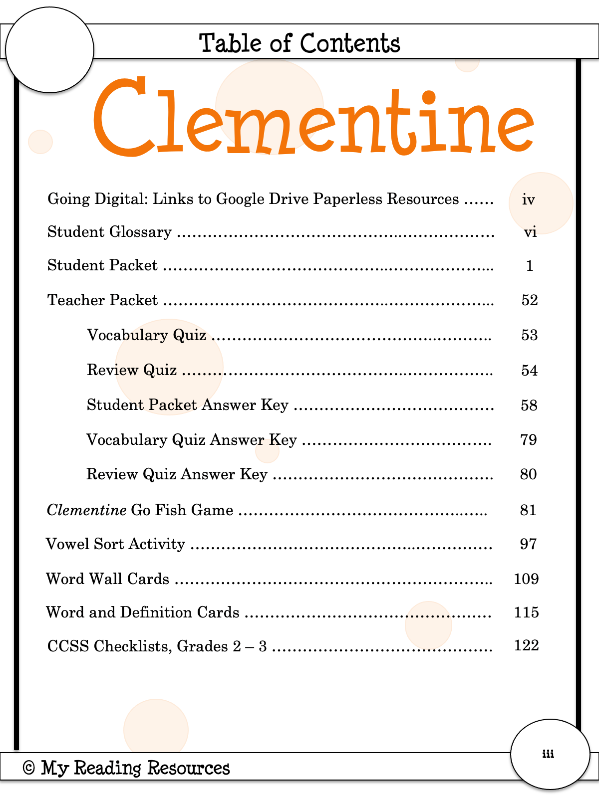 Clementine Novel Study - My Reading Resources
