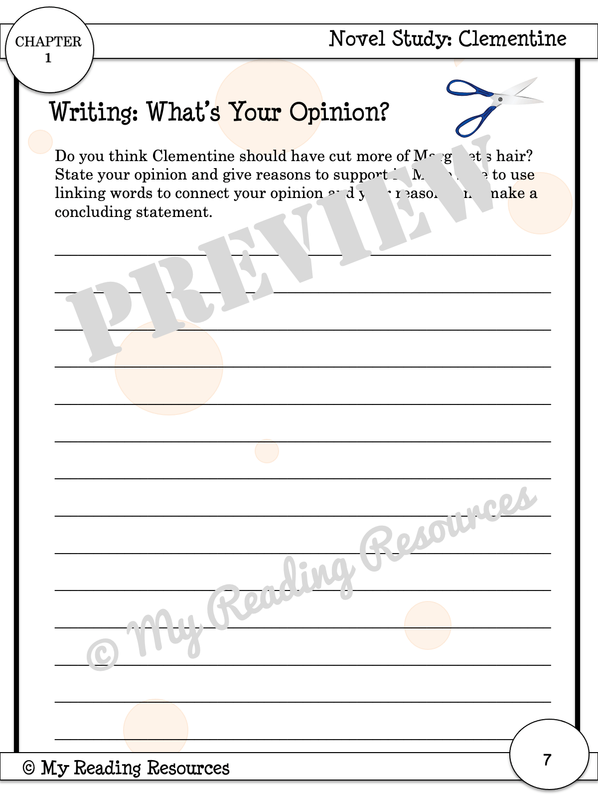 Clementine Novel Study - My Reading Resources