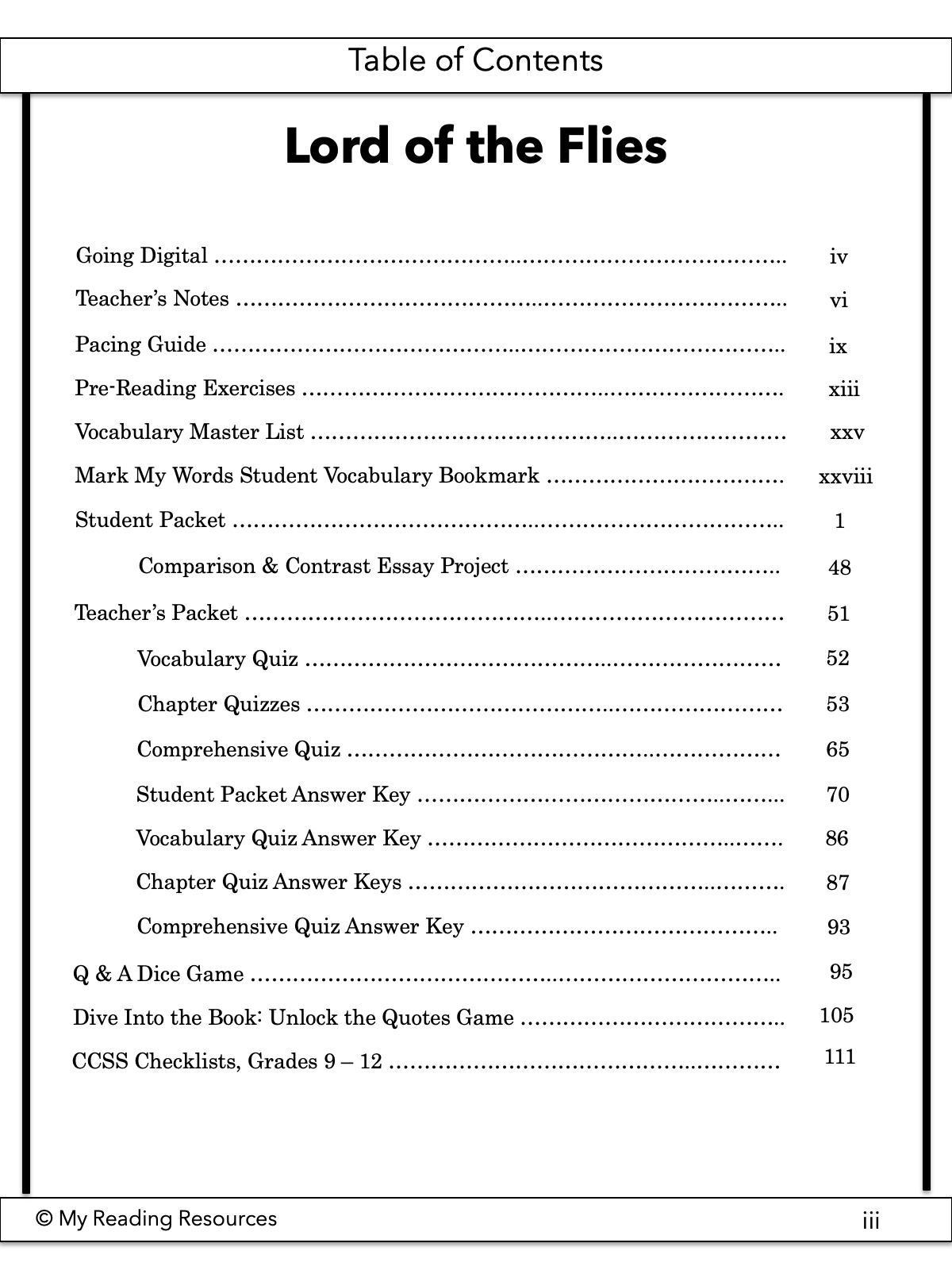 Lord of the Flies Novel Study - My Reading Resources