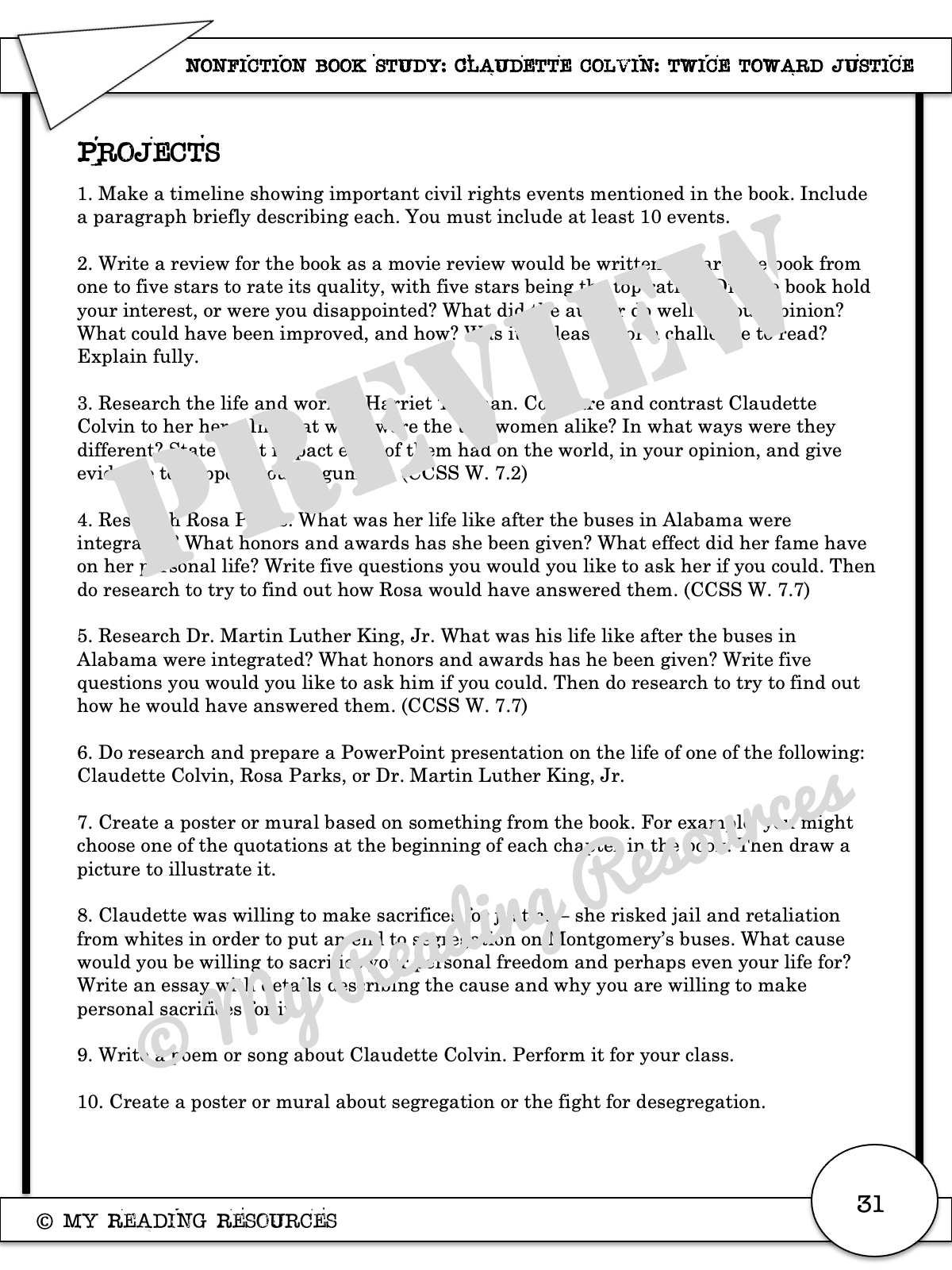 Claudette Colvin: Twice Toward Justice Nonfiction Book Study - My ...